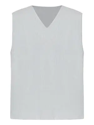 Issey Miyake V-neck Sleeveless Top - Grey