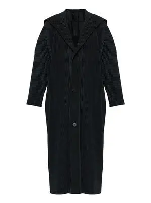 Issey Miyake Pleated Coat - Black