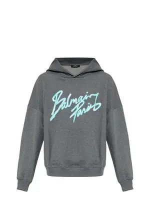 Balmain Sweatshirt With Printed Logo - Grey