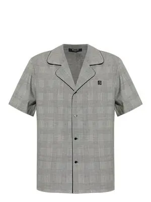 Balmain Checked Pattern Shirt - Grey