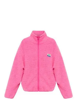 American Vintage Fleece Jacket With Stand-up Collar - Pink