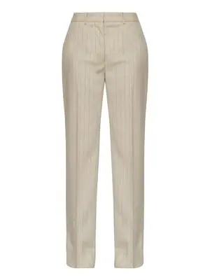 Acne Studios Wool Pinstripe Trousers - Cream