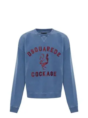 Dsquared2 Logo Cotton Sweatshirt - Blue