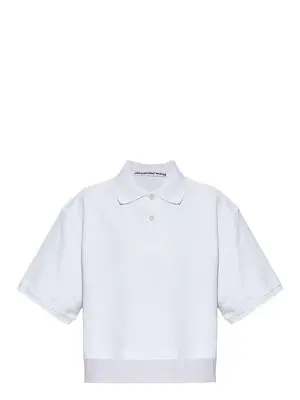 Alexander Wang Cropped Polo With Logo - White
