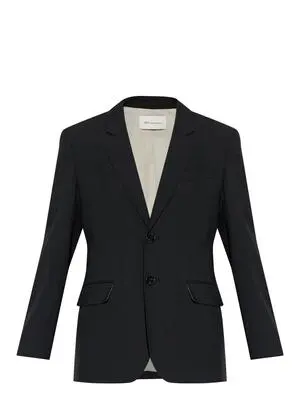 Ami Wool Blazer With Single Vent - Black