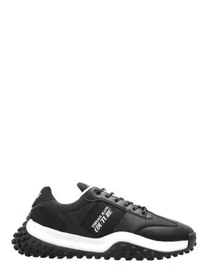 Versace Logo Printed Sneakers - Black