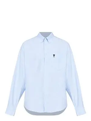 Ami Shirt With Embroidered Logo - Blue