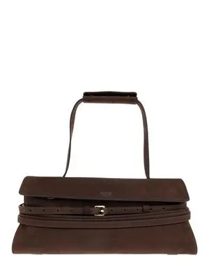 Moschino Suede Shoulder Bag - Brown