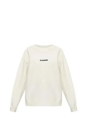 JIL SANDER Logo-printed Relaxed Fit Sweatshirt - Cream