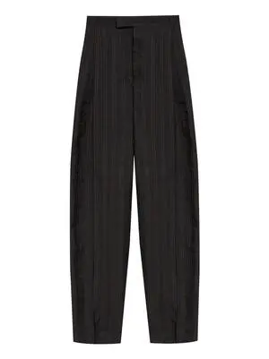 FERRAGAMO Striped Pattern Trousers - Brown