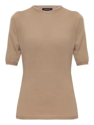 Fabiana Filippi Knit Top With Round Neckline - Beige