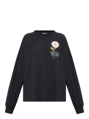 GANNI T-shirt With Embroidery - Black