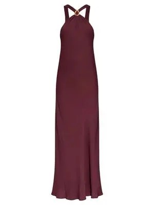 FORTE_FORTE Off-shoulder Maxi Dress - Burgundy
