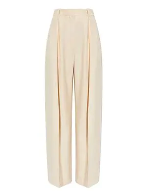 Victoria Beckham Pleated Trousers - Cream