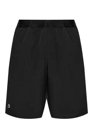 Lacoste Shorts With Logo Patch - Black