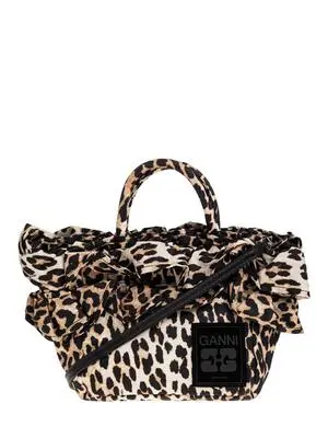 GANNI Logo Handbag - Brown