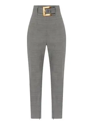 Balmain Houndstooth Pattern Trousers - Grey