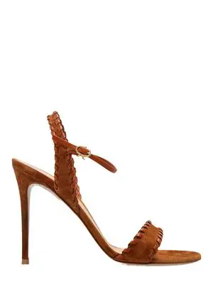 GIANVITO ROSSI Suede Heeled Sandals - Brown