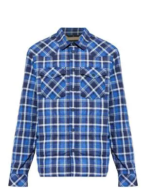 Moncler Day-namic Quilted Check Shirt Jacket - Blue
