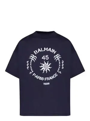Balmain T-shirt With Logo - Navy Blue