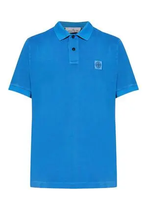 Stone Island Polo With Logo Patch - Blue