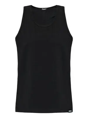 Dsquared2 Ribbed Sleeveless Lingerie Top - Black