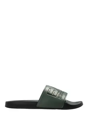 EA7 Rubber Slides With Logo - Green