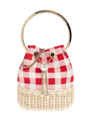 JIMMY CHOO “bon Bon” Handheld Bucket Bag Red