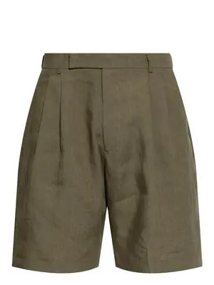 Paul Smith Linen High Waisted Shorts - Green