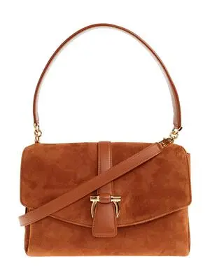 FERRAGAMO Suede Shoulder Bag - Brown