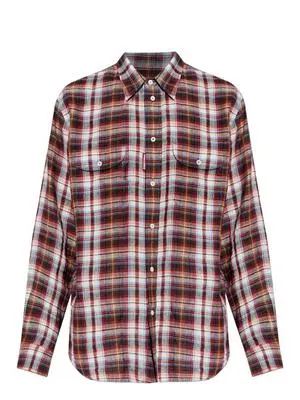 Dsquared2 Linen Shirt With Pockets - Multicolour