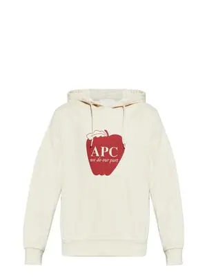 A.p.c. Printed Hoodie - Cream