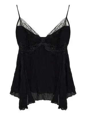 Blumarine Top With Lace Inserts - Black