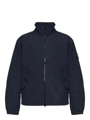 Stone Island Jacket With Logo Patch - Navy Blue
