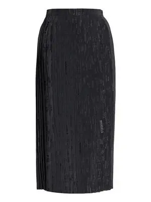 MAISON MARGIELA Pleated Midi Skirt - Navy Blue