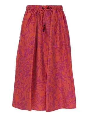 Max Mara Berlina Flared Midi Skirt Red