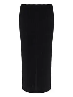 Issey Miyake Pleated Ankle Length Skirt - Black