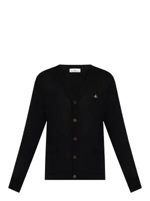 VIVIENNE WESTWOOD Cardigan With Logo Patch - Black