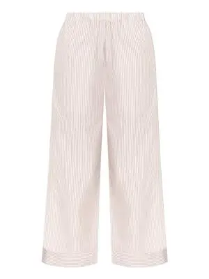 BY MALENE BIRGER Striped Cotton Trousers - White