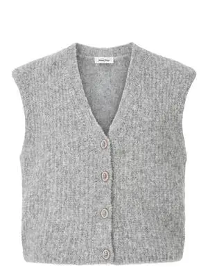 American Vintage V-neck Knit Vest - Grey