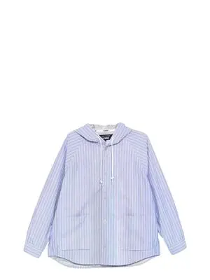 Comme Des Garçons Striped Hoodie - Blue