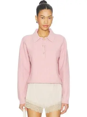 Varley Marlie Polo Knit Sweater - Blush