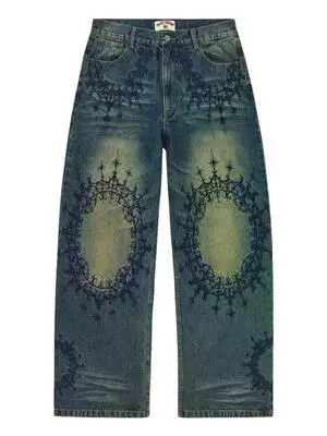 VALE FOREVER Celestial Embroidered Jeans - Blue