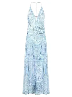 Camilla The Hum Of The Alhambra Hardware Detail Slip Dress - Blue