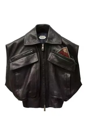 Versace Leather Vest - Black