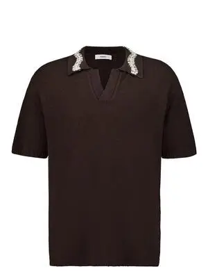 Commas Polo Hand Crochet Cotton - Brown