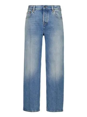 Gucci Light Wash Straight Fit Denim Pants Blue