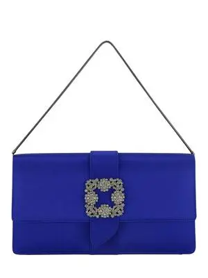 Manolo Blahnik Capri Satin Clutch - Blue
