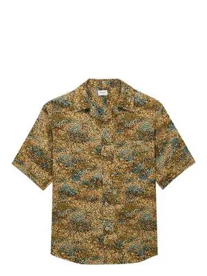 Saint Laurent Boxy Shirt Multico Taupe And Kaki - Multi