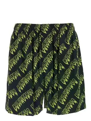 Balenciaga Logo-print Shorts - Black